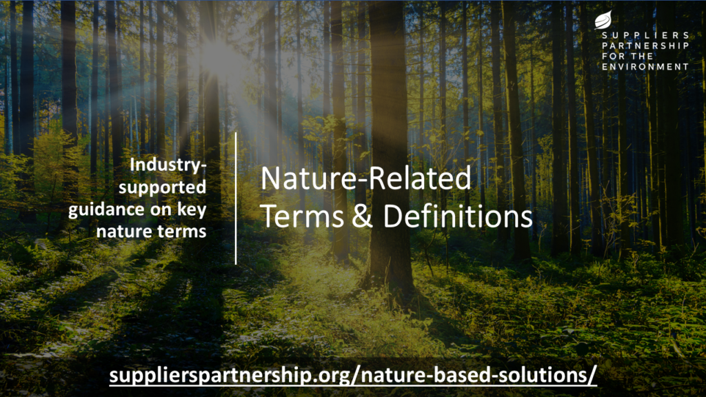 Guidance: Nature-Related Terms & Definitions - Suppliers Partnership ...